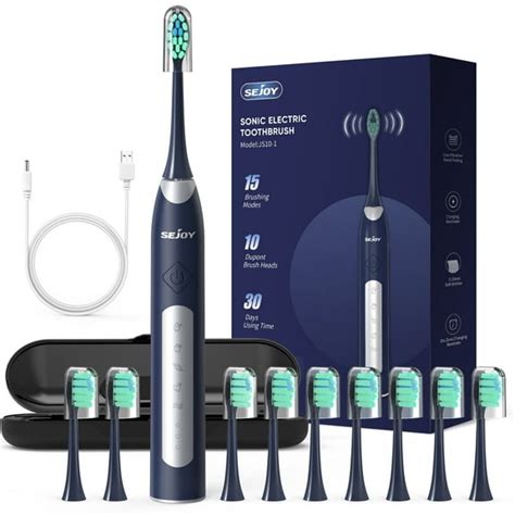 Electric Sonic Toothbrush 40 000 Vpm Ipx7 8 Heads Fast Charge Smart Timer Travel Cases