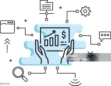 휴먼 핸드 홀딩 분석 보고서 개념 웹 사이트 트래픽 통계 벡터 아이콘 디자인 클라우드 컴퓨팅 및 인터넷 호스팅 서비스 기호 다이어그램에 대한 스톡 벡터 아트 및 기타 이미지