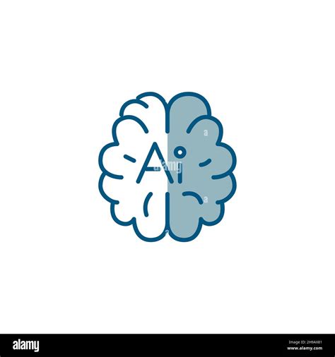 Artificial Intelligence Brain Pixel Perfect Editable Stroke Colorful