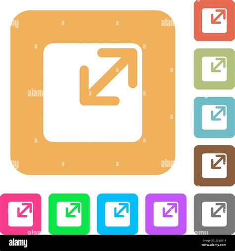 Resize Window Flat Icons On Rounded Square Vivid Color Backgrounds Stock Vector Image Art Alamy