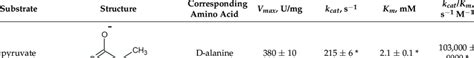 Steady State Kinetic Parameters Of The Overall Transamination Reaction