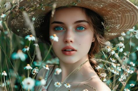 Premium Photo Vintage Fashion Photo Of Beautiful Girl With Wildflowers