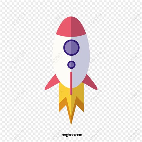 Red Rising Flat Aviation Rocket Flying Paper Art Power Paper Art Stars Orbit Png Image Image