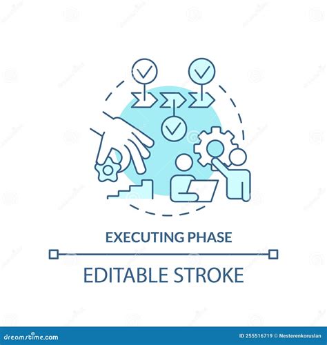 Executing Phase Turquoise Concept Icon Stock Vector Illustration Of Production Engagement
