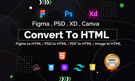 convert figma psd to html css bootstrap responsive website by