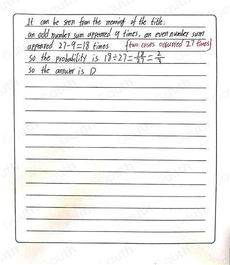 Solved 10the 2 Dice Were Rolled 27 Times And An Odd Number Sum