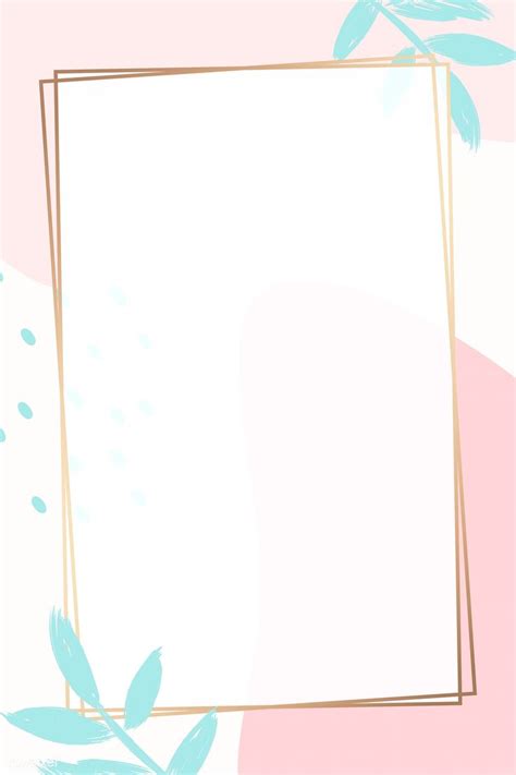 Golden Frame On Colorful Memphis Pattern Background