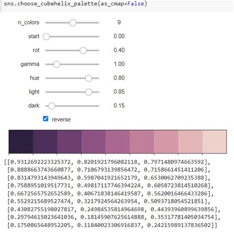 seaborn choose cubehelix palette 方法