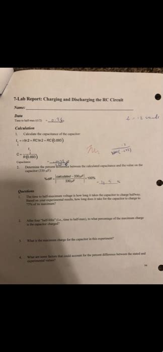 Solved Questions 1 The Time To Half Maximum Voltage Is How