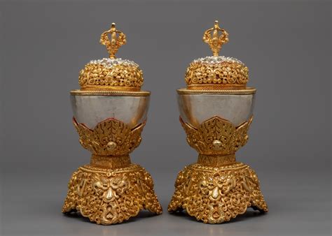 Kapala Set Kapala With Half Vajra Tip Tantric Offering Bowls