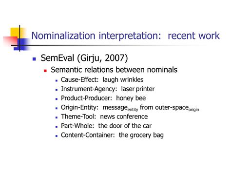 Ppt Class Based Nominal Semantic Role Labeling A Preliminary Investigation Powerpoint