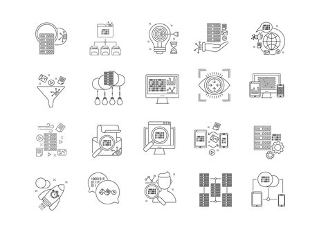 big data outline icon set graphic by iconika · creative fabrica