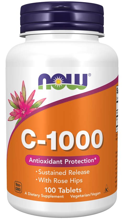 NOW Vitamin C-1000 Sustained Release - 100 Tablets | Get 100% Best ...