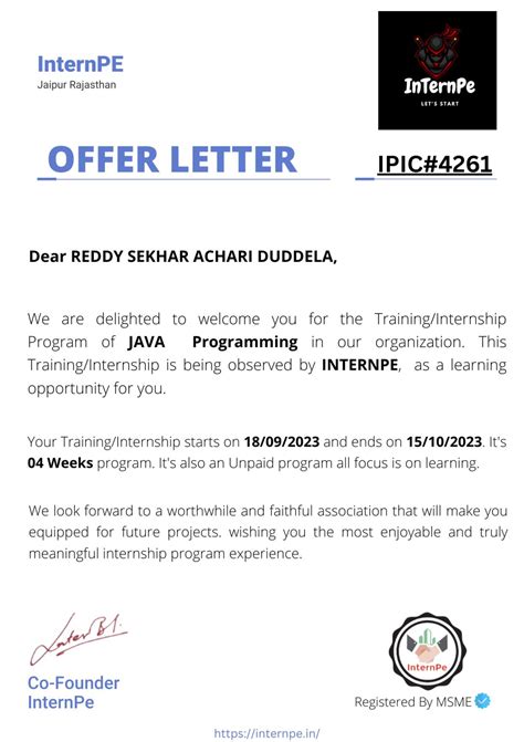 duddela reddy sekhar achari on linkedin internpe internpe internpeinternship intern2023