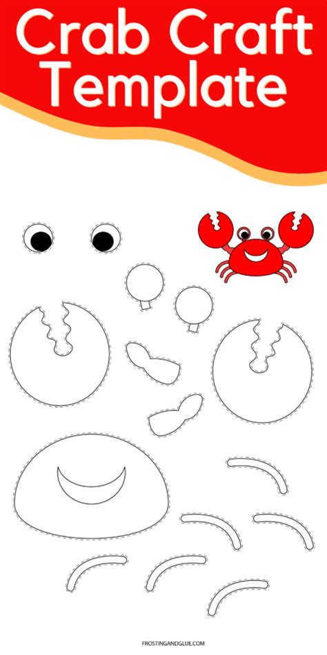 Cute And Easy Crab Craft Template [free Template] Frosting And Glue