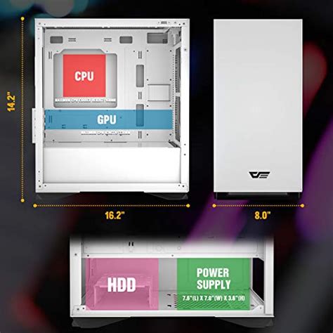 Darkflash Micro Atx Mini Itx Tower Microatx Computer Case With Magnetic Design Wide Open Door