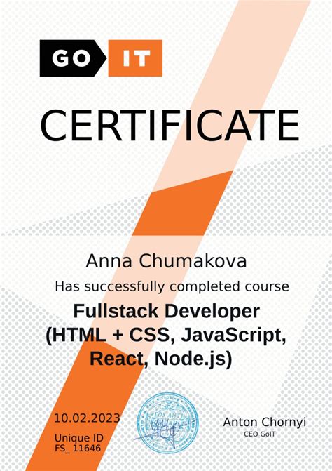 Anna Chumakova On Linkedin Нарешті і я можу похвалитись успішним закінченням курсу Fullstack