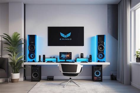 Premium Photo Minimalist Gaming Setup Essentials Focused Mockup