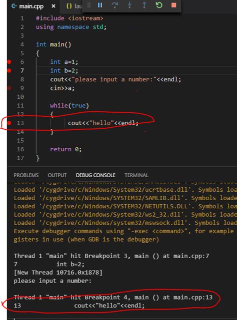 C Extension Breakpoint Can T Be Hit Which Set In While True Loop And App Exited Issue