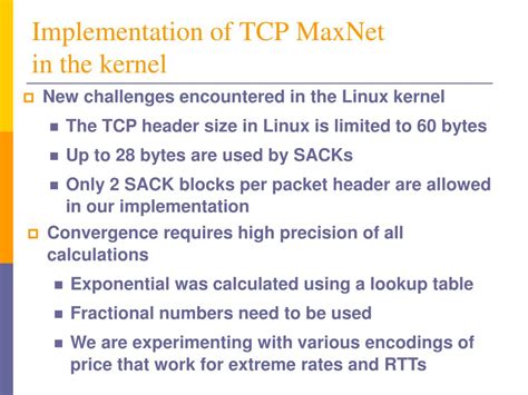 Ppt Tcp Maxnet Implementation And Experiments On The Wan In Lab
