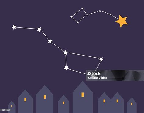 밤 풍경 북두칠성에 대한 스톡 벡터 아트 및 기타 이미지 북두칠성 벡터 북극성 Istock