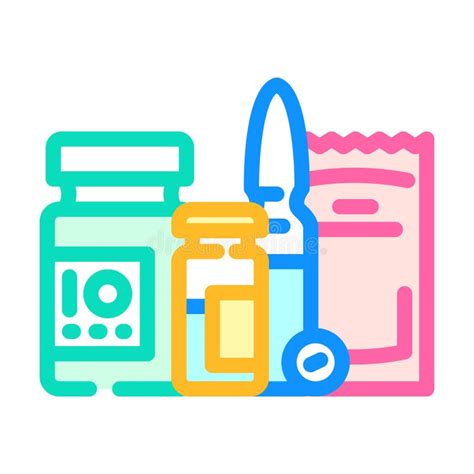 Medication Packaging Pharmacist Color Icon Vector Illustration Stock