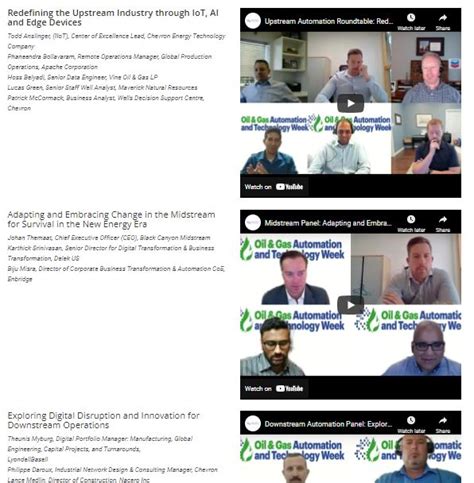 Upstream Midstream And Downstream 2021 Panel Discussion Recordings Oil And Gas Technology