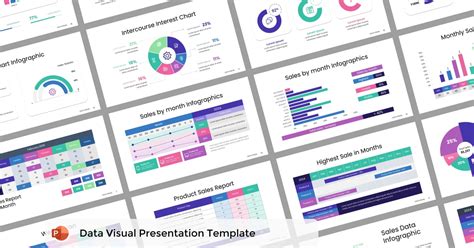 data visual presentation incl pie chart and data visualisation envato