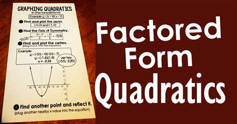 Scaffolded Math And Science Graphing Factored Form Quadratic Functions