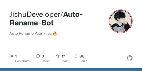 Github Jishudeveloperauto Rename Bot Auto Rename Your Files 🔥