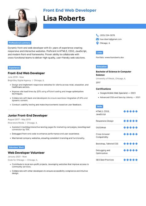 Front End Developer Resume