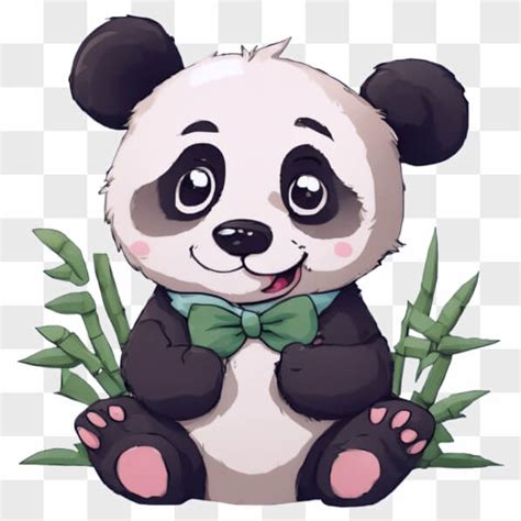 Descarga Personaje De Panda De Dibujos Animados Lindo Con Bambú Cartoons En Línea Creative Fabrica