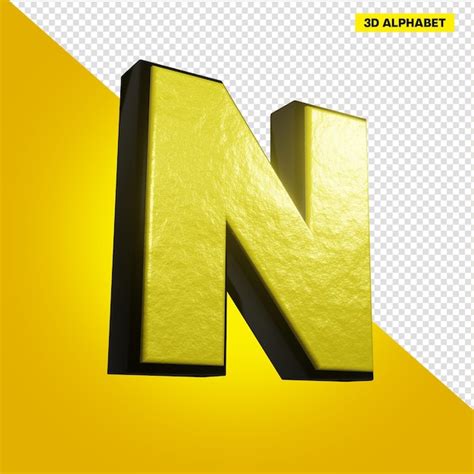 Premium PSD A Yellow Letter N With A Yellow Background