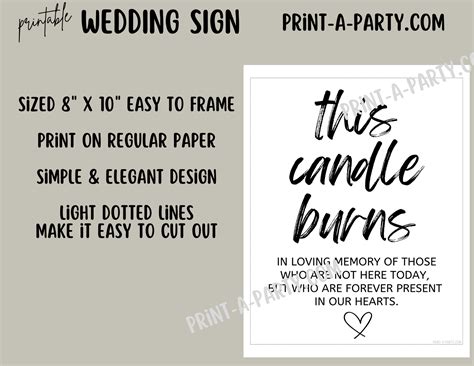 Printable In Loving Memory Wedding Sign Elegant And Classic This