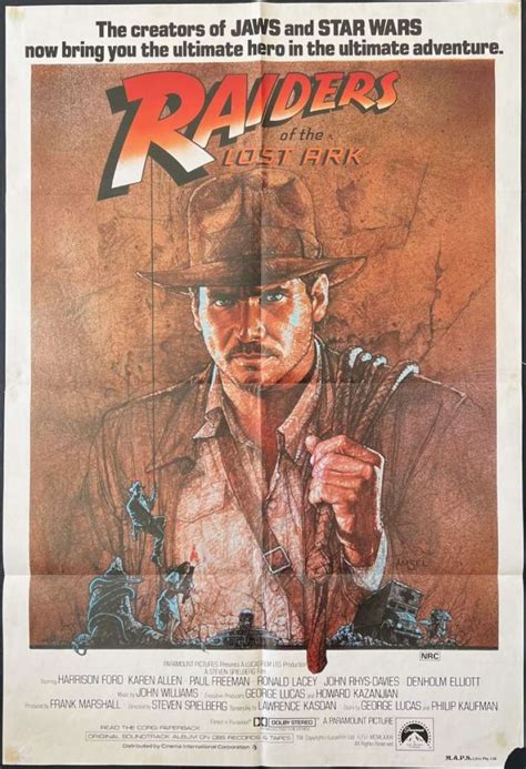 All About Movies Raiders Of The Lost Ark Poster Original One Sheet 1981 Indiana Jones
