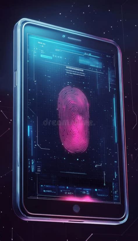 Futuristic Device Featuring Advanced Digital Fingerprint Scanner And