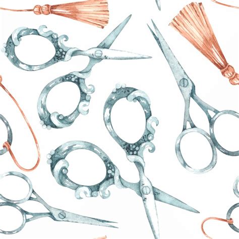 Premium Vector Sewing Scissors Seamless Pattern