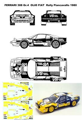 Ferrari 308 Gr4 Olio Fiat Rally Piancavallo 1980 Decal 124 Ebay