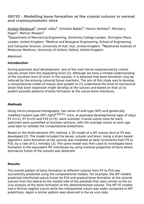 Pdf Modelling Bone Formation At The Cranial Sutures In Normal And