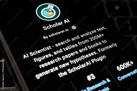 Scholar Ai Custom Gpt Seen In Gpt Store On The Screen Of Smartphone Placed On Laptop Keyboad