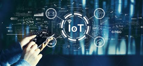 IoT Theme With Person Using Smartphone Stock Image Image Of Cyber Icon