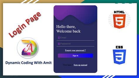Create Login Page Using Html Dynamic Coding With Amit Facebook