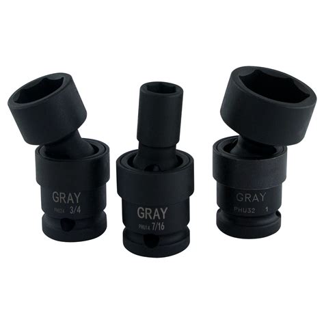 1 2 Dr 10 Piece 6 Point Standard Sae Impact Universal Joint Socket S Gray Tools Online Store