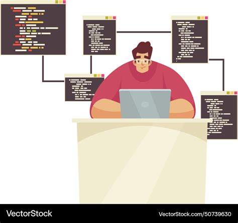 Programmer Flat Royalty Free Vector Image Vectorstock