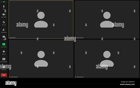 Online Video Call Interface Template With User Icon Application For Calls Communication