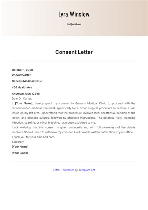 Consent Letter Format