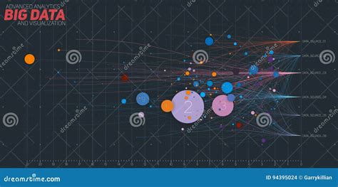 Vector Abstract Colorful Big Data Information Sorting Visualization Social Network Financial