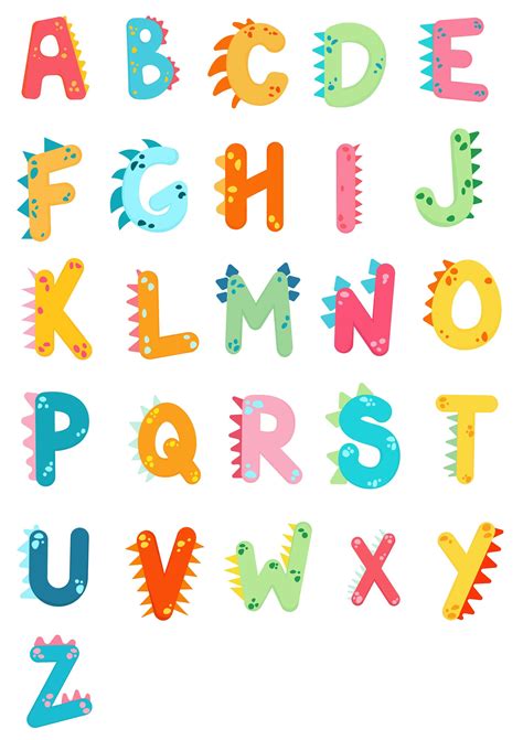 Letras Imprimibles Del Alfabeto De Dinosaurios Perfectas Para La