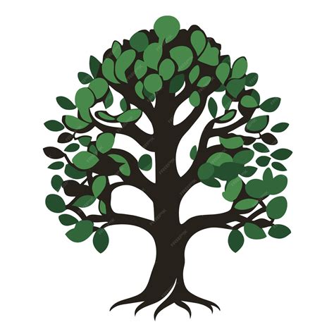 Premium Vector Flat Design Concept Isolated Digital Vector Of Oak Tree