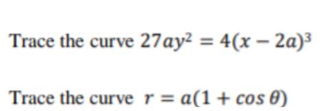 Trace the curve ay x a Trace the curve r a cosθ Filo